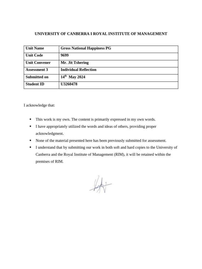 Personal Reflection Pdf