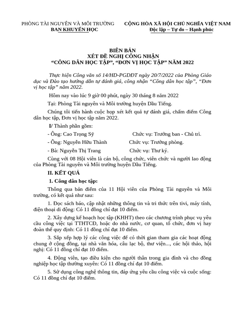 Mc.03 Bien Ban Hop 2022 | PDF