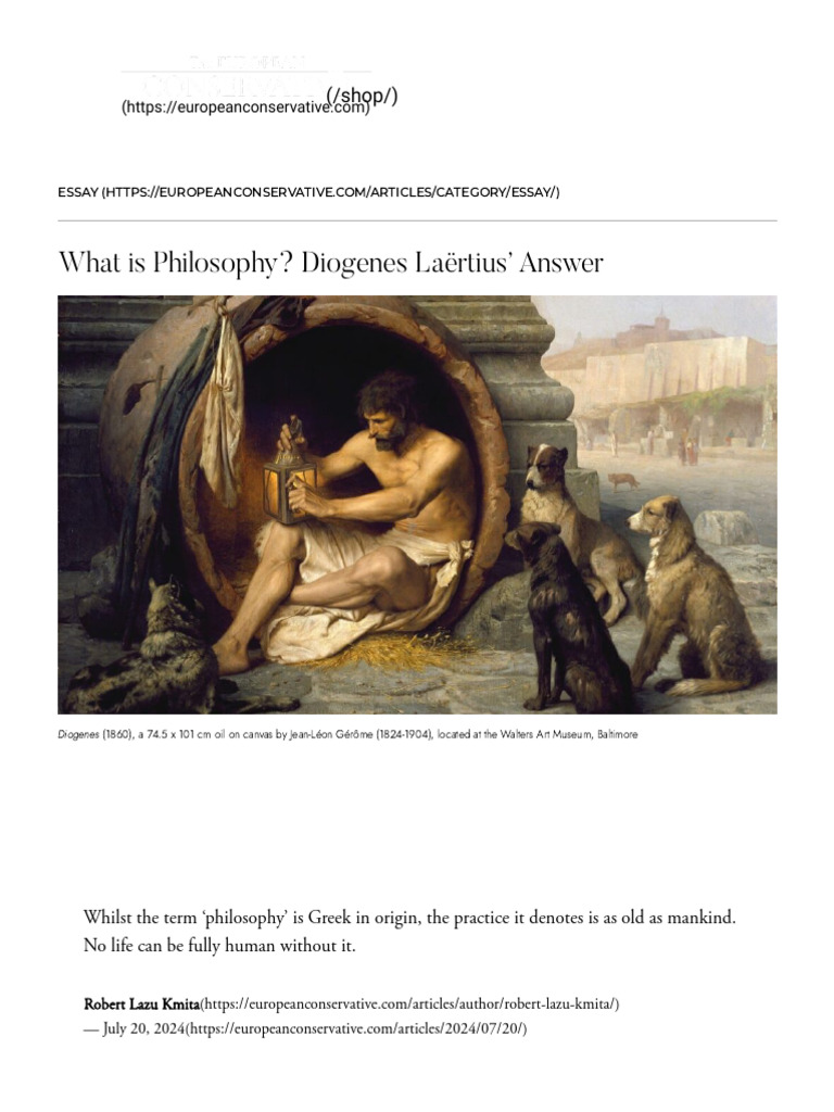 What Is Philosophy - Diogenes Laërtius' Answer The European Conservative | PDF
