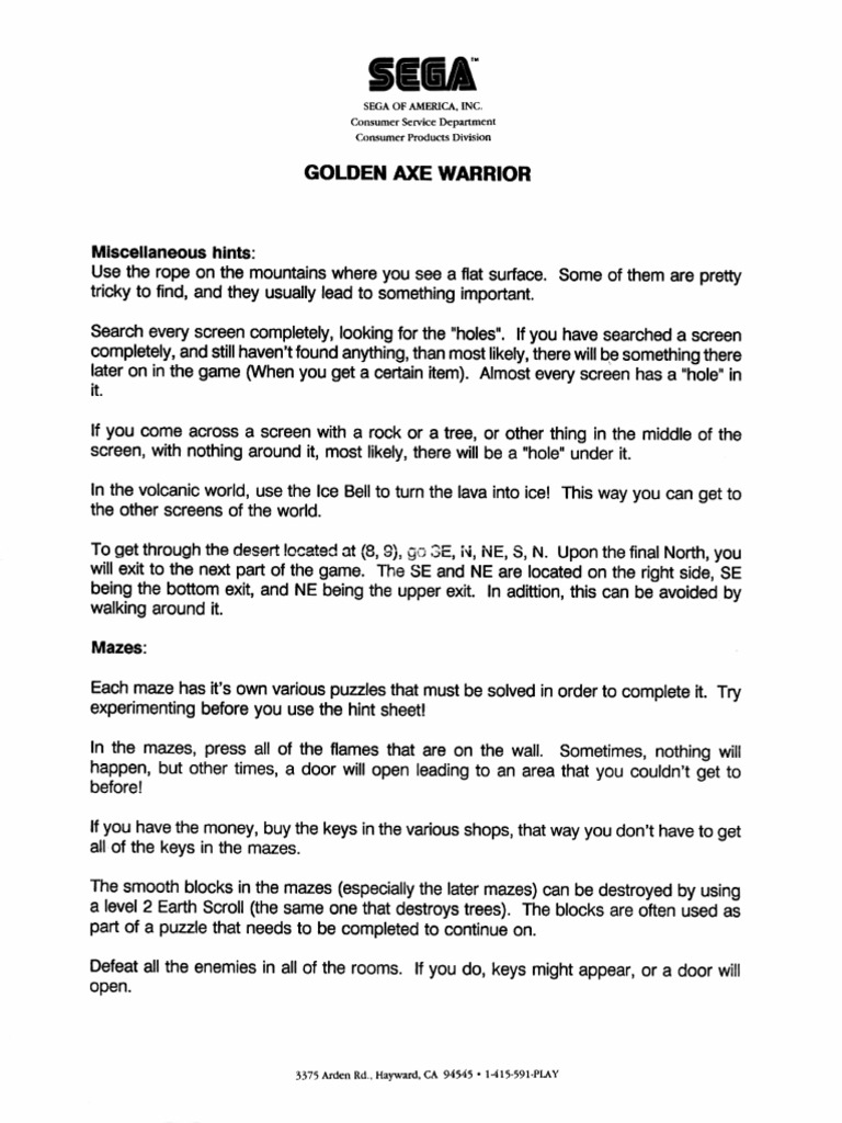 Golden_Axe_Warrior | PDF