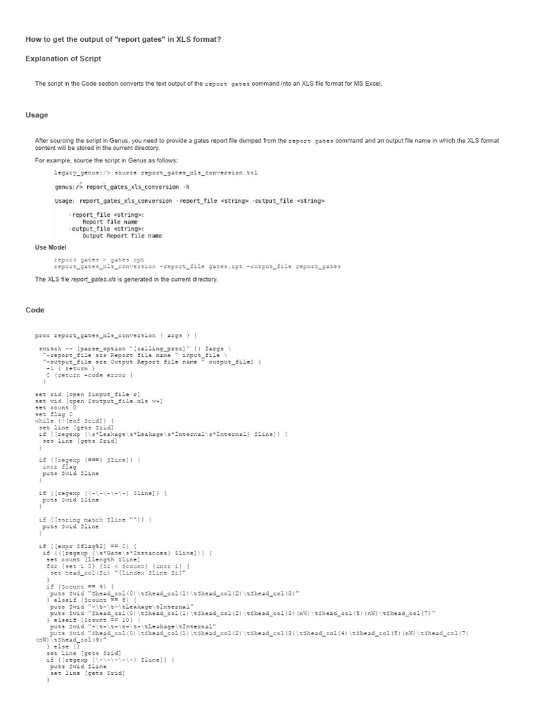 How To Get The Output of - Report Gates - in XLS Format | PDF ...
