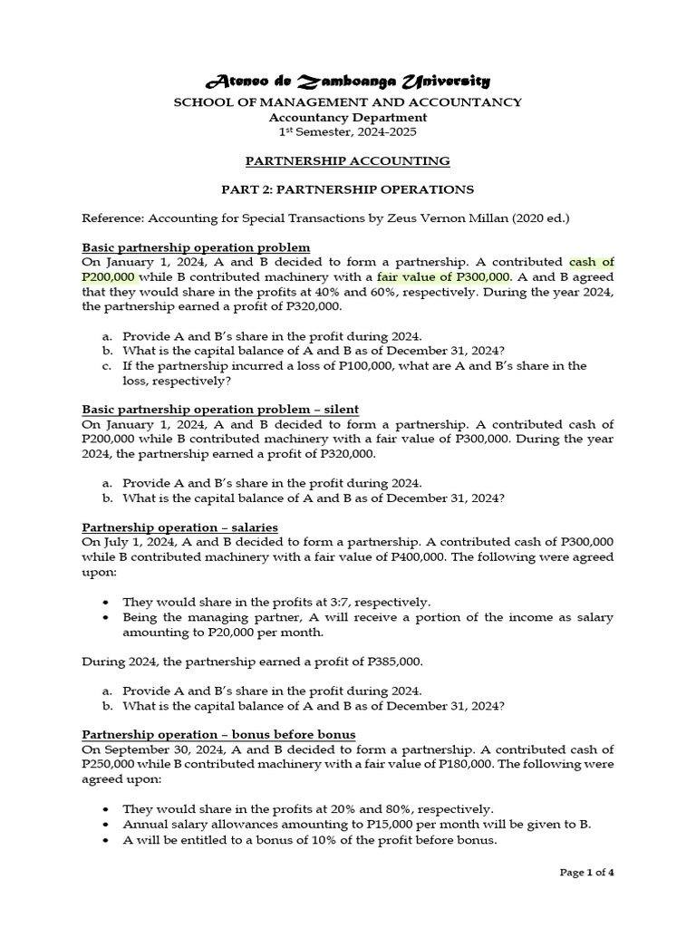 Partnership Operation | PDF