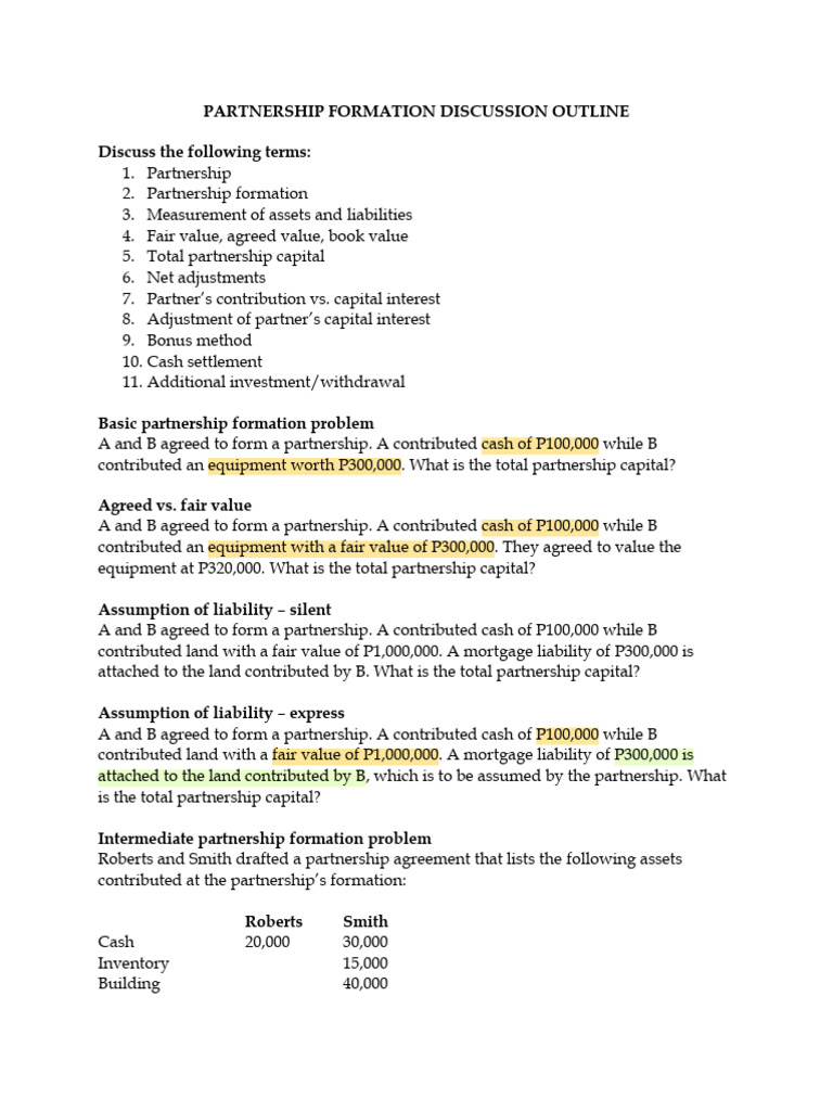 I. Partnership Formation | PDF