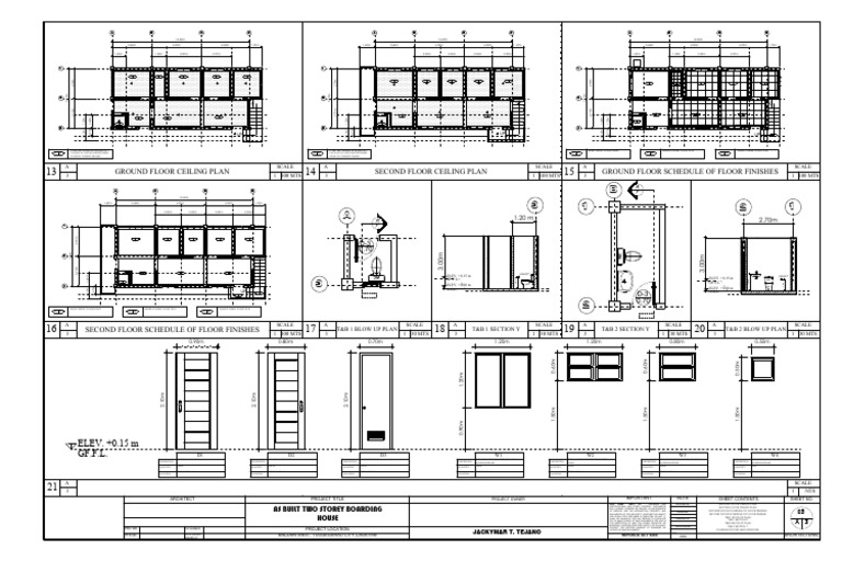 ELEV. +0.15 M GF.F.L.: Ground Floor Ceiling Plan Ground Floor Schedule ...