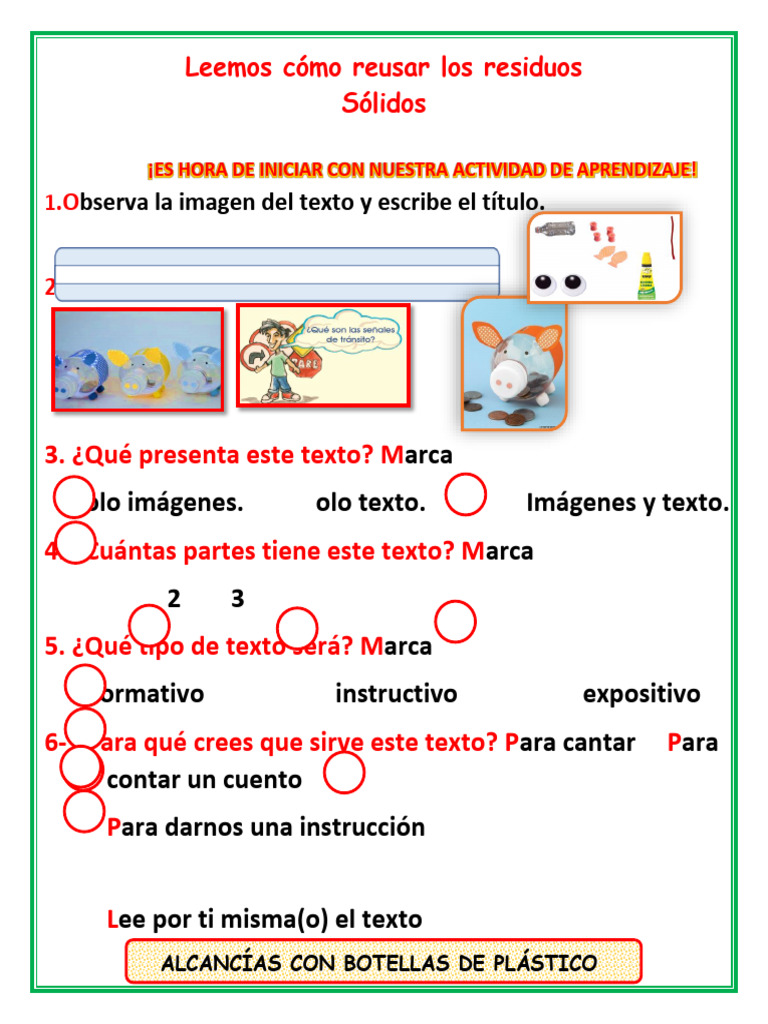 FICHA COMUNICACIÓN - Leemos Cómo Reusar Los Residuos Sólidos | PDF