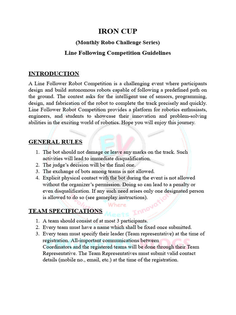 Line Follower Rulebook EV | PDF