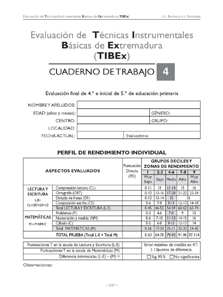 Tibex CUADERNILLO ALUMNO 4º E.P. | PDF