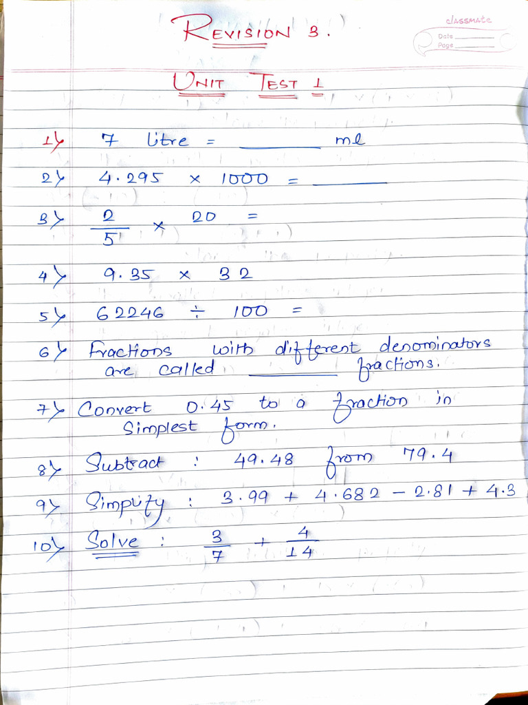 Class 7 Ut 1 Revison 2 | PDF