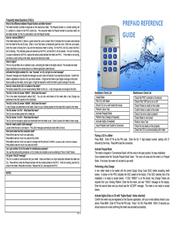 1c Prepaid Reference Guide V4 | PDF | Computing