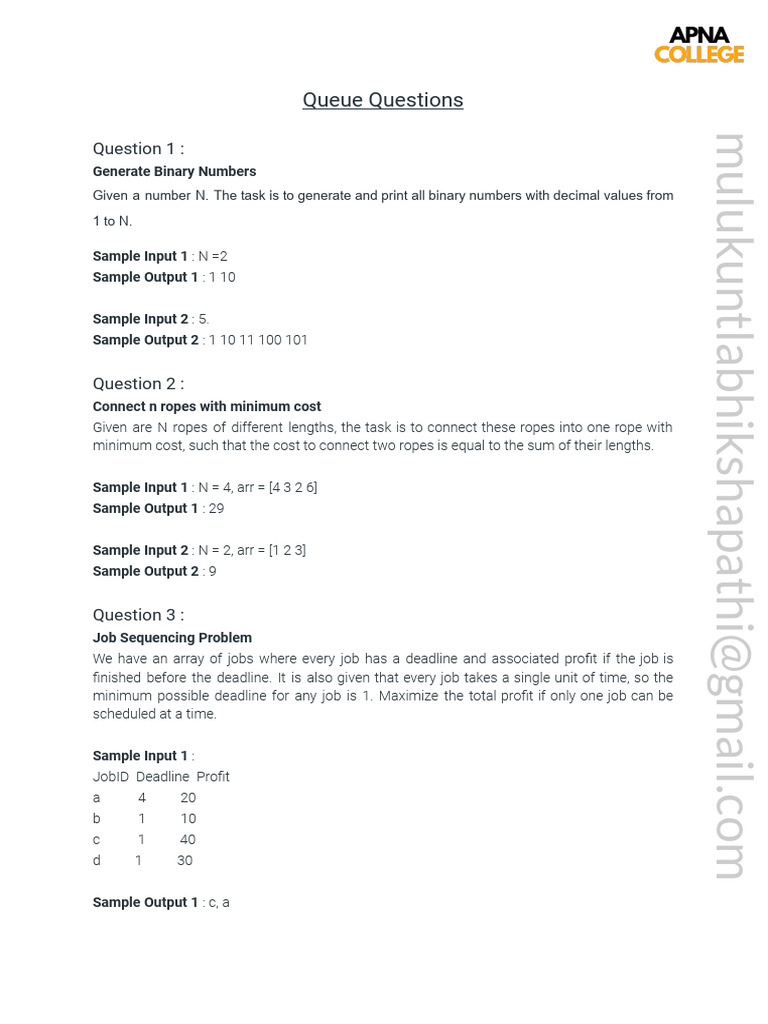 Queue Questions | PDF