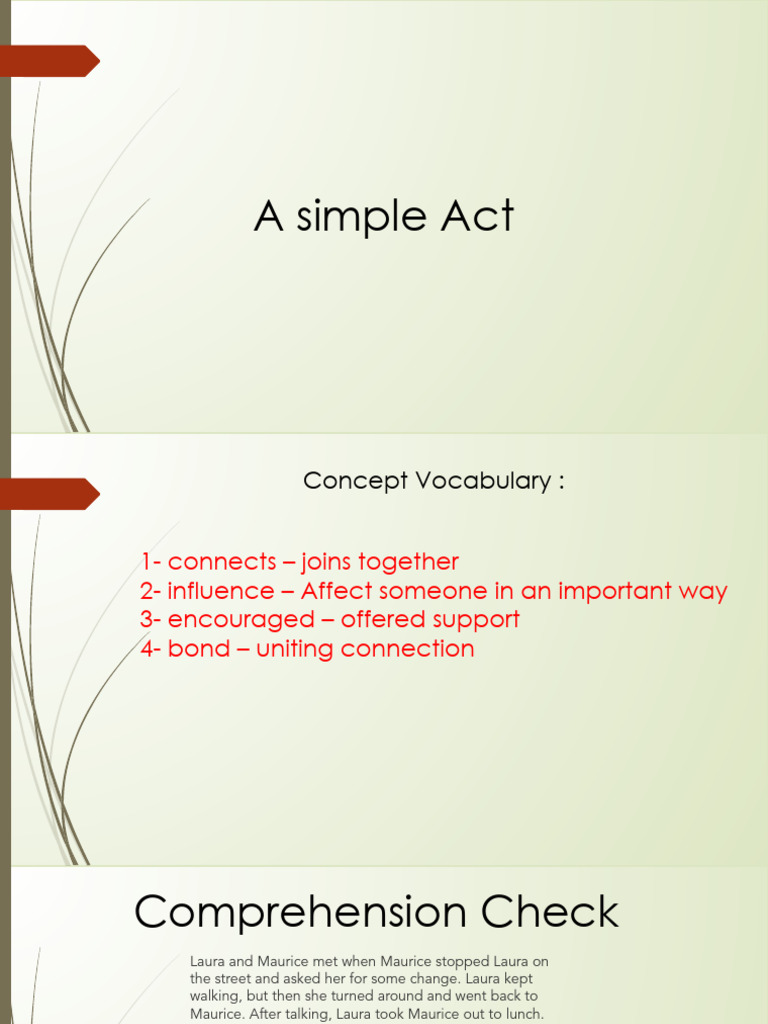 A Simple Act Comprehension | PDF