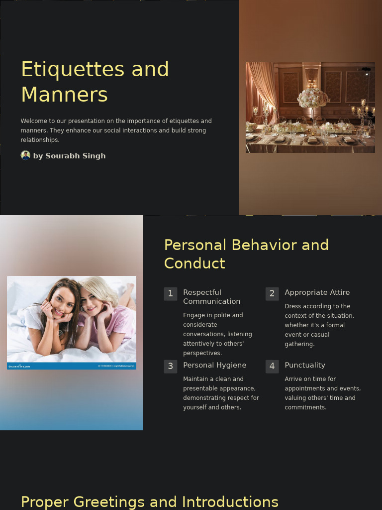 Etiquettes and Manners | PDF