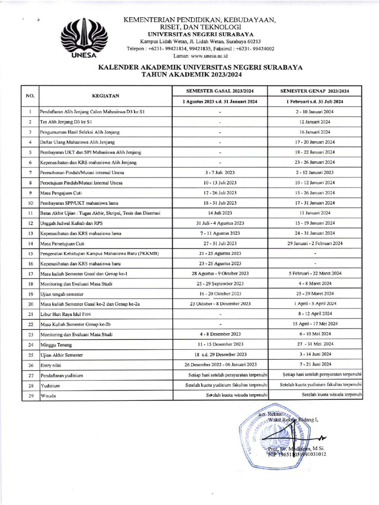 KALENDER AKADEMIN 2023-2024 | PDF