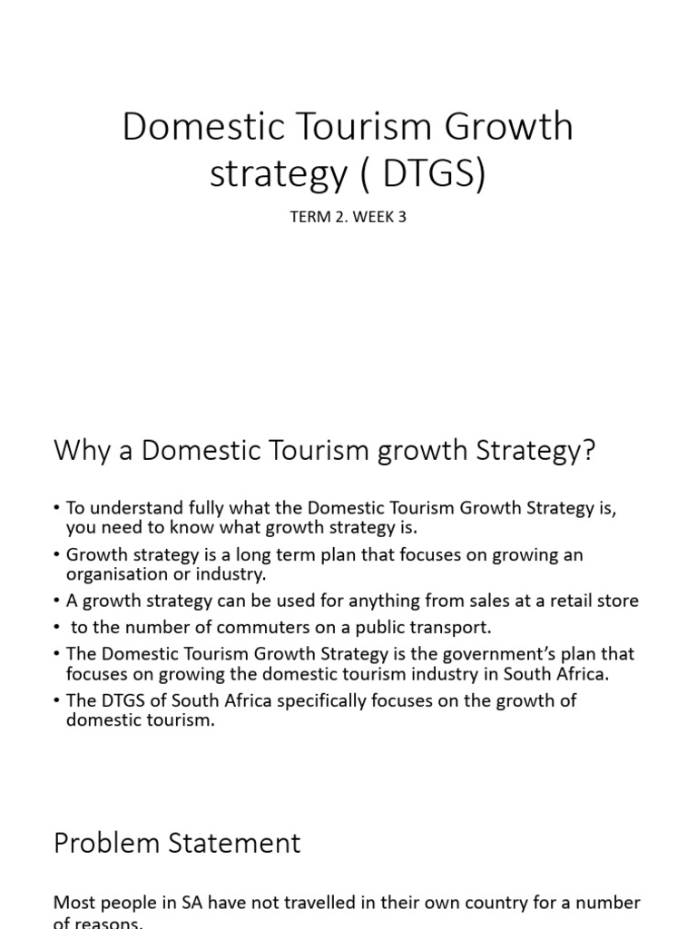 Domestic Tourism Growth Strategy (DTGS) | PDF