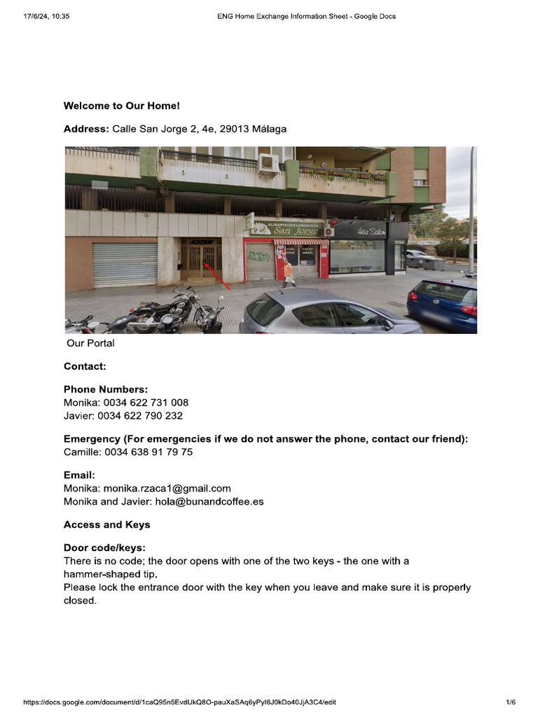 ENG Home Exchange Information Sheet | PDF
