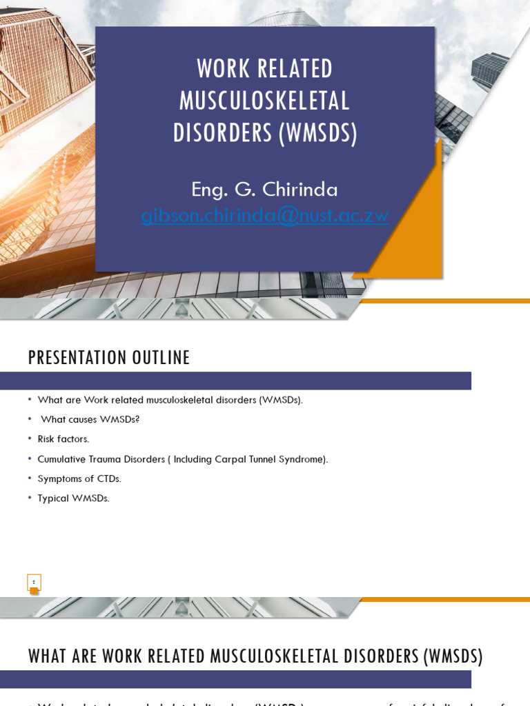 07 Work Related Musculoskeletal Disorders (WMSDS) | PDF