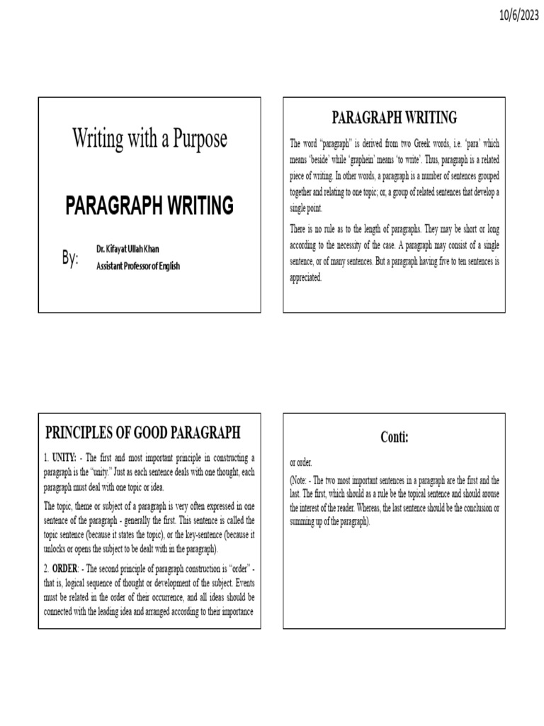 Microsoft Powerpoint 02 Lecture Paragraph Writing 2 Pdf