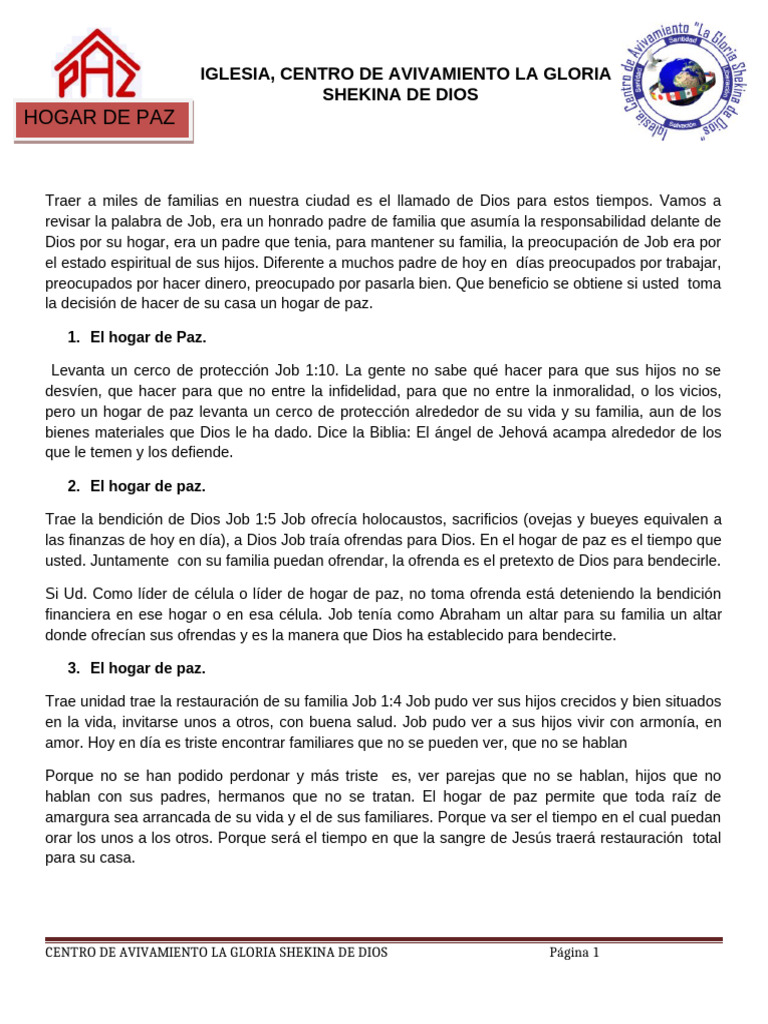 Propuesta de Hogar de Paz | PDF