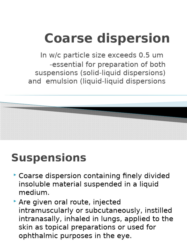 Coarse Dispersion | PDF