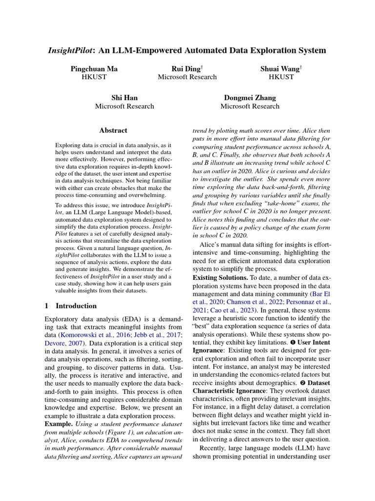 An LLM-Empowered Automated Data Exploration System | PDF