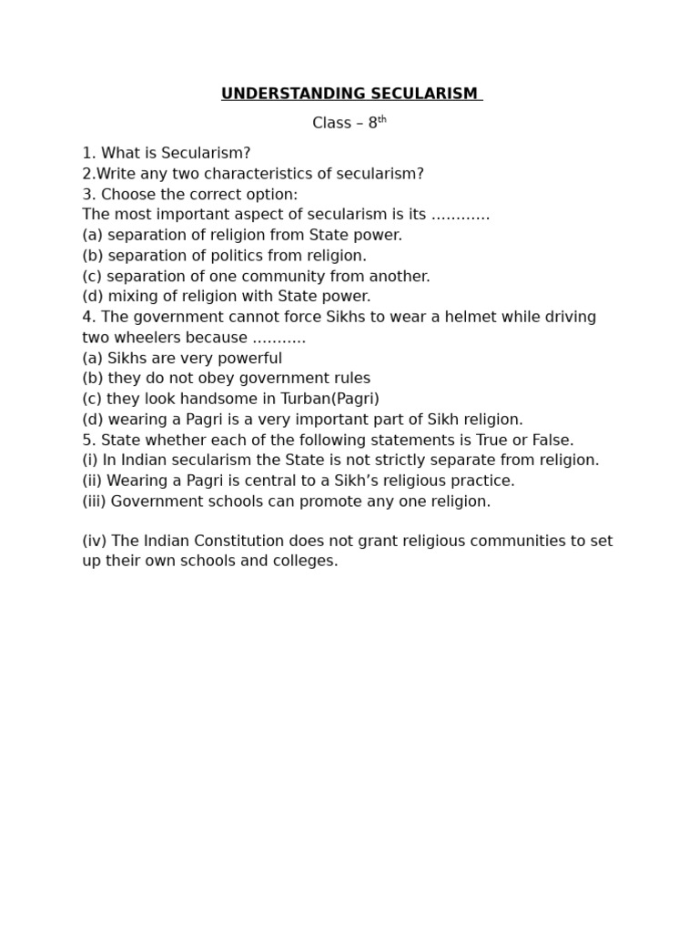 Understanding secularism | PDF