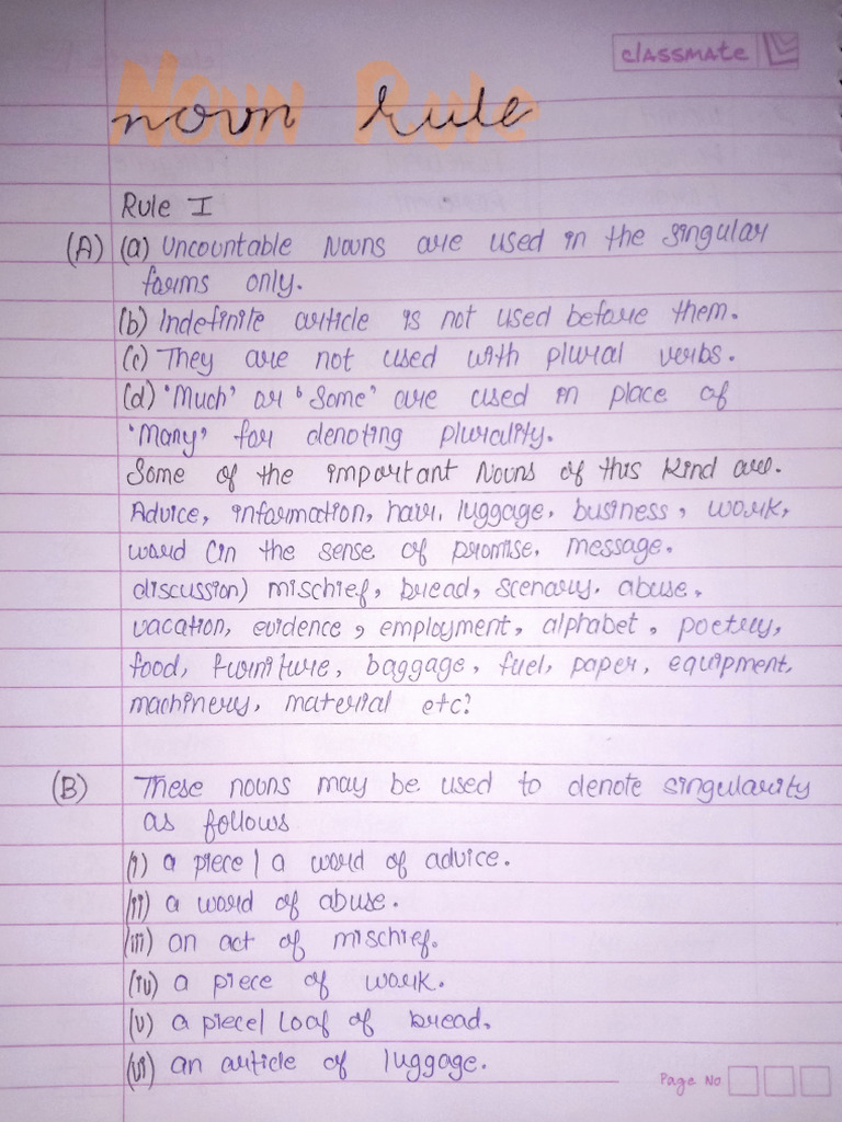 Noun Rules | PDF