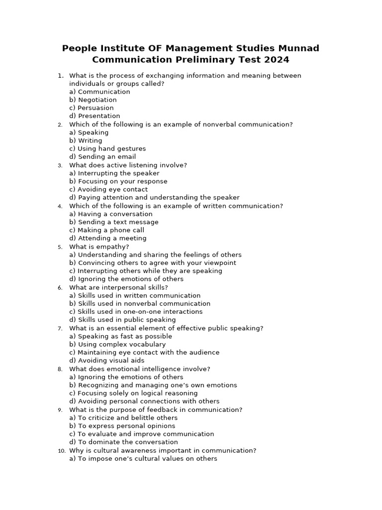 What Is The Process of Exchanging Information and Meaning Between ...