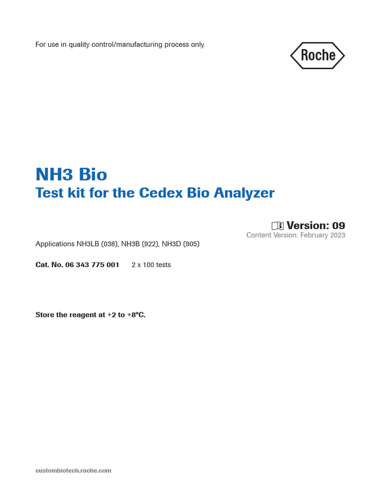 Roche - CEDEX NH3 Bio Assay | PDF