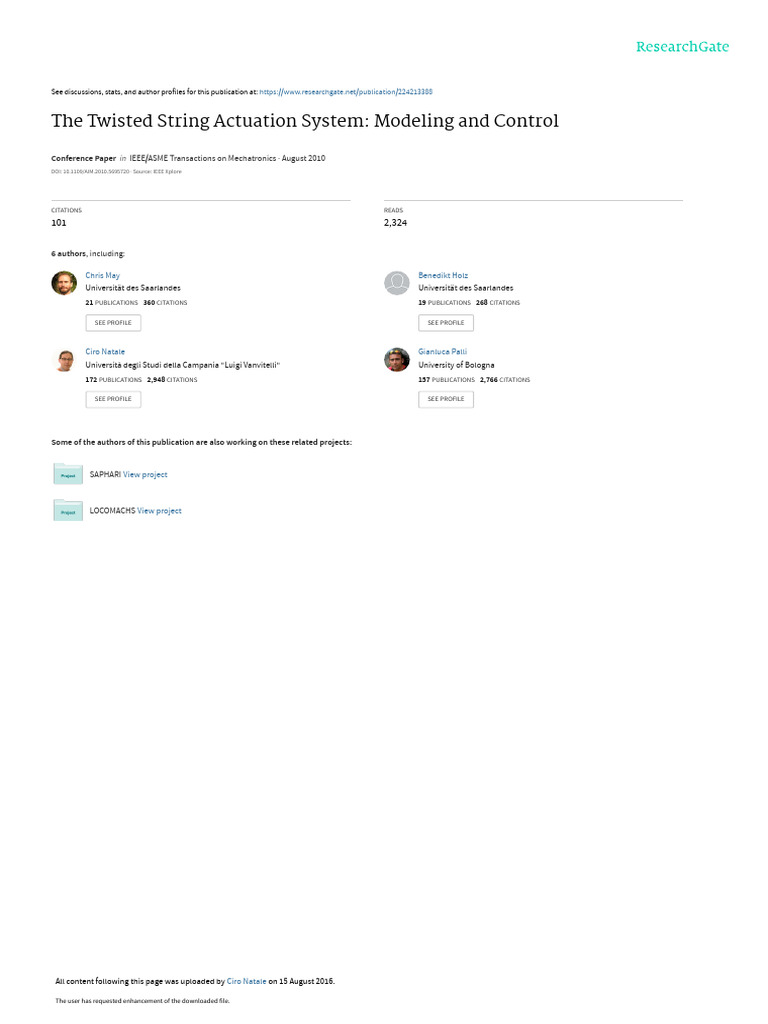 twisted string actuator research | PDF