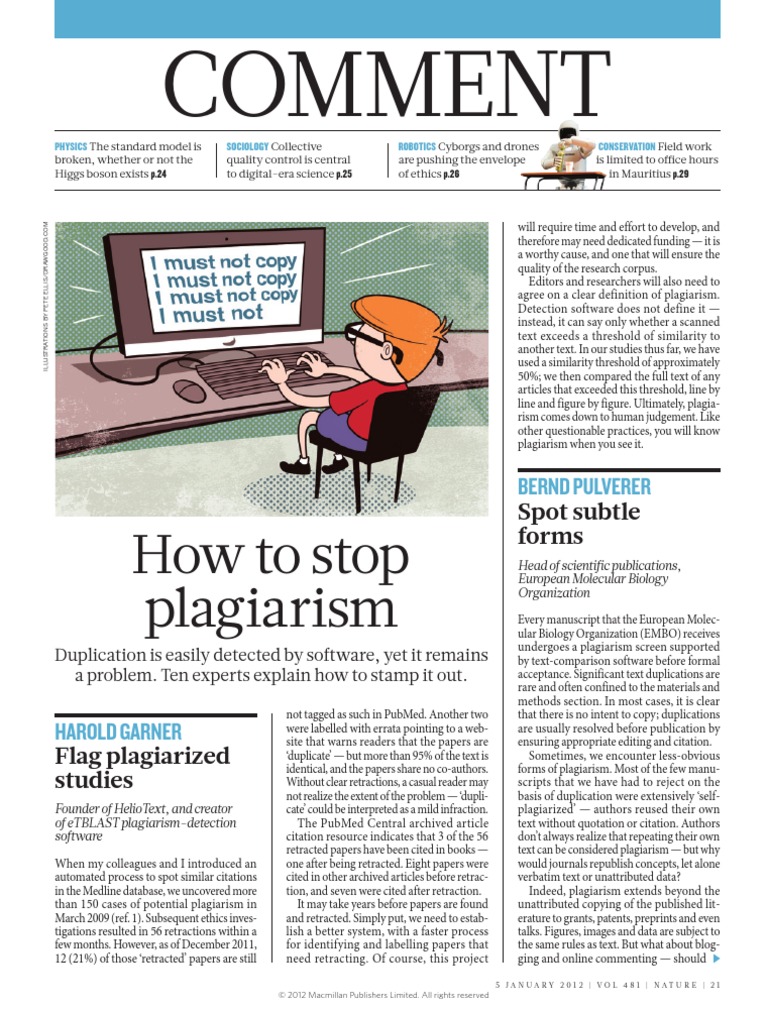 Comment: How To Stop Plagiarism | PDF | Plagiarism | Academia