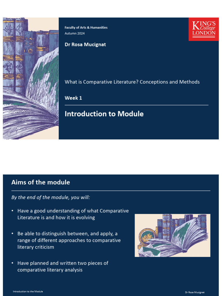 What Is Comp Lit - Lecture 1 | PDF