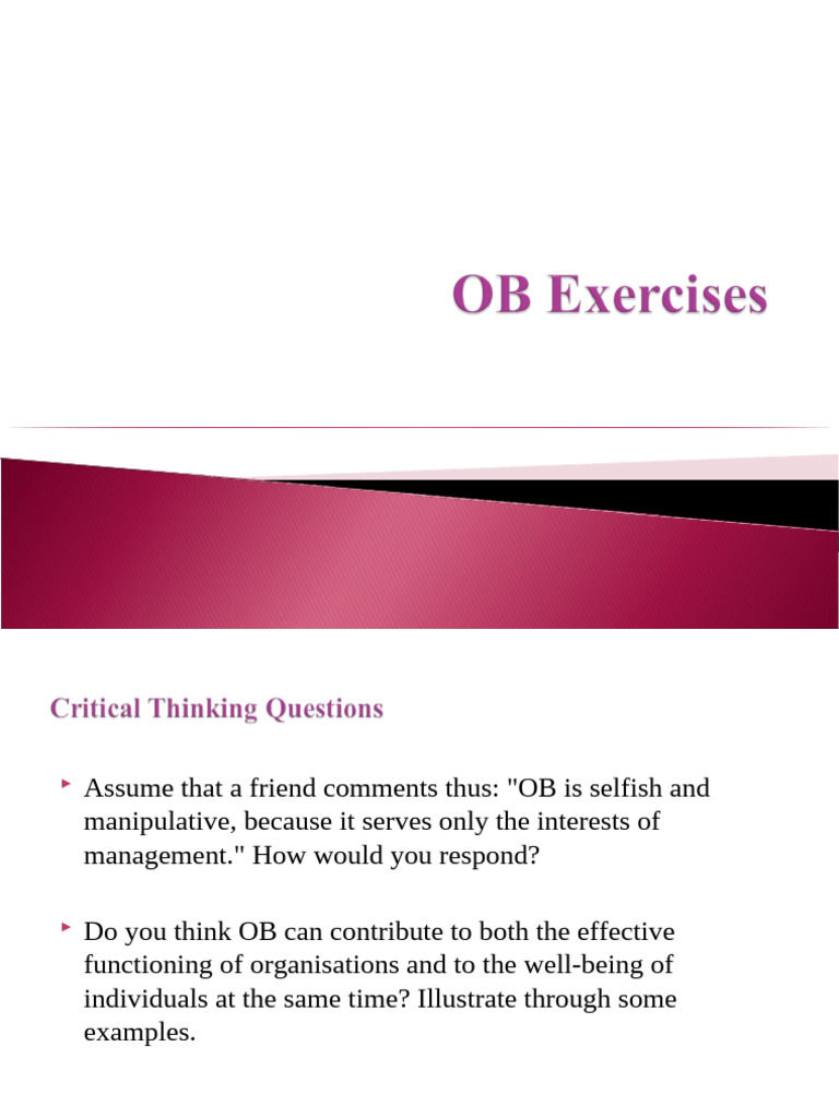 OB Exercises | PDF