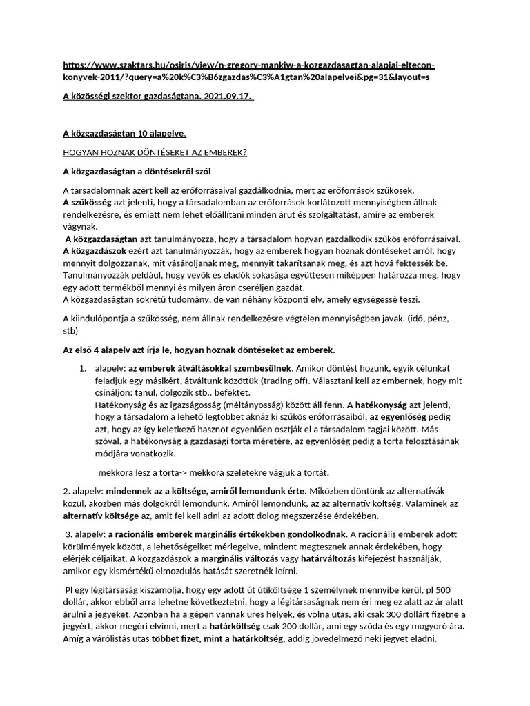 A közösségi szektor gazdaságtana | PDF