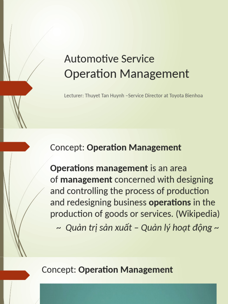Automotive Service Operation Management Apr-21 (P1) | PDF
