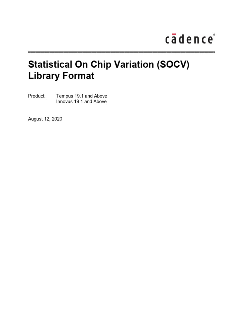 Statistical On Chip Variation (SOCV) Library Format | PDF | Parsing | Art