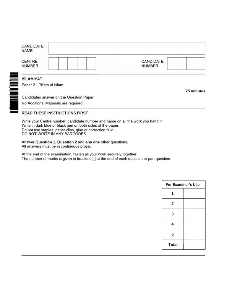 Pillars of Islam, Islamiat Test | PDF