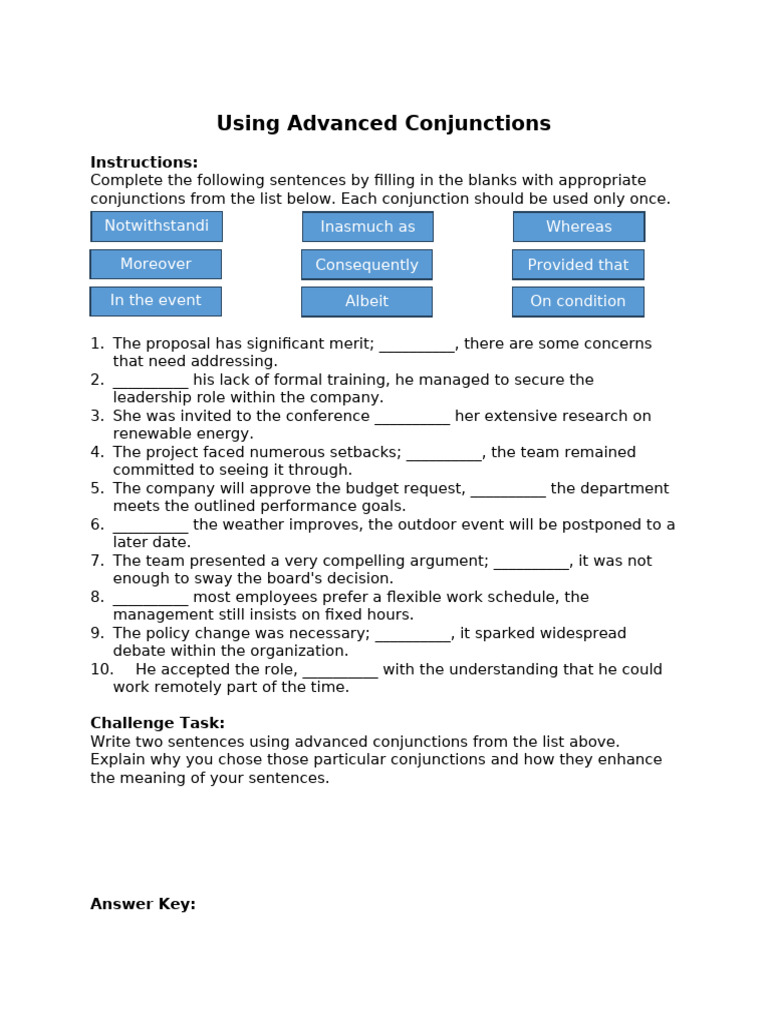 Using Advanced Conjunctions | PDF