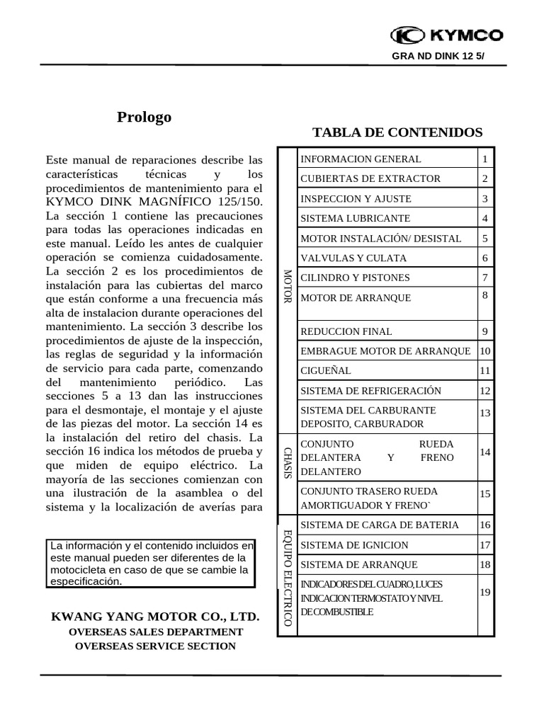 GD125_150 Cap 00 (Prologo) | PDF