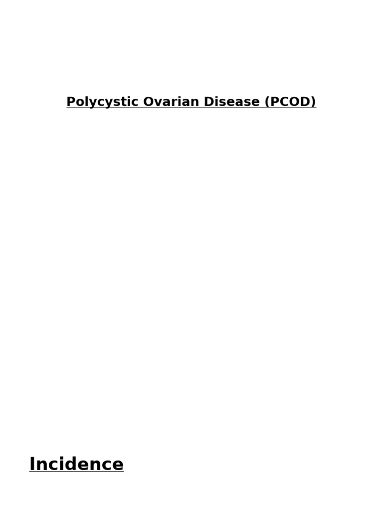 Polycystic Ovarian Disease (PCOD) | PDF