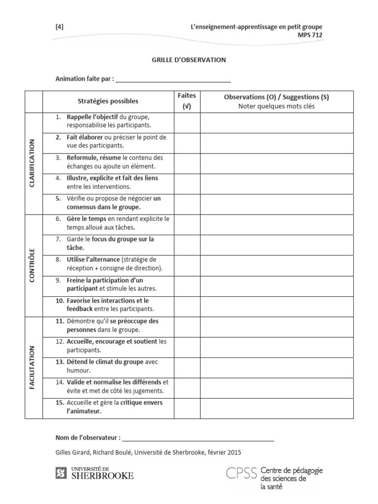 Girard et Boulé (2015) grille_observation_animation | PDF