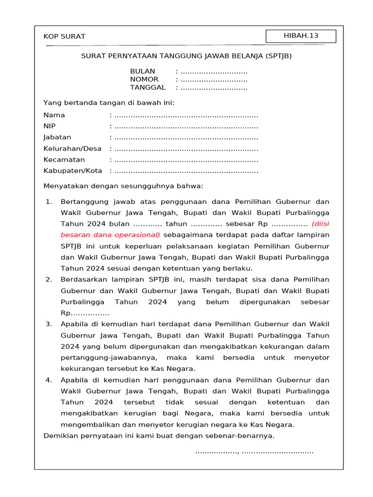 FORMAT Kpts 1394 Tahun 2023 (Pilbup) | PDF