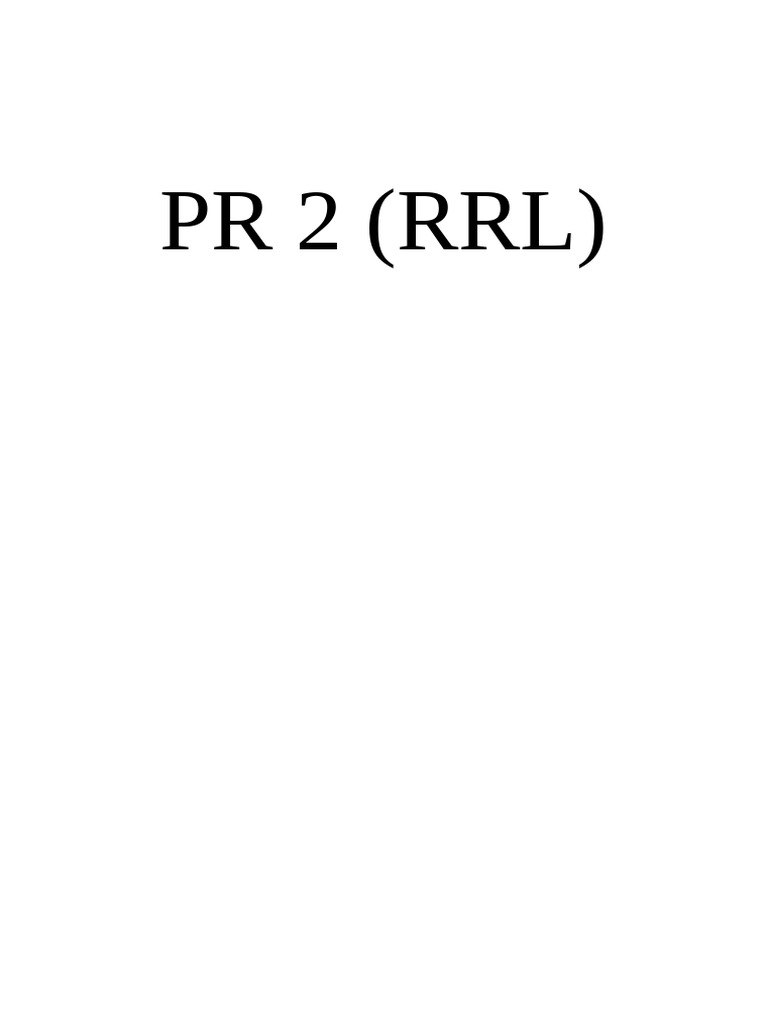 PR 2 (RRL) | PDF