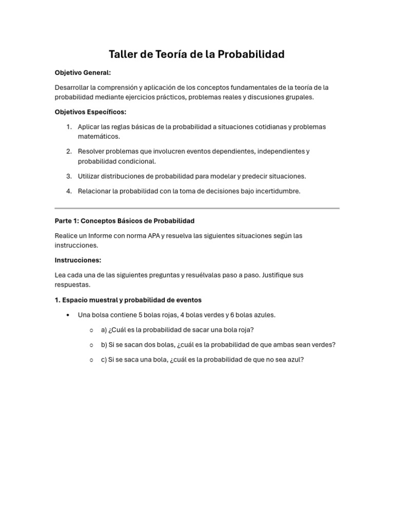 Tarea 2 Taller de Teoría de La Probabilidad 2 | PDF