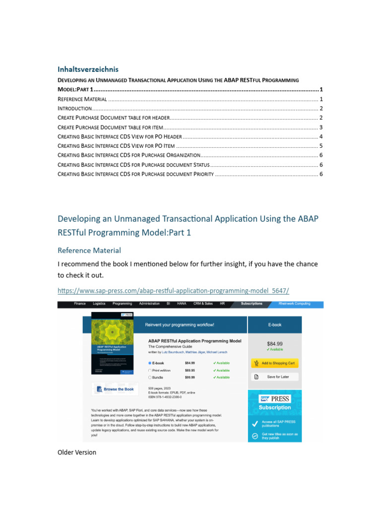 ABAP RAP Unmanaged Transactional Apps | PDF