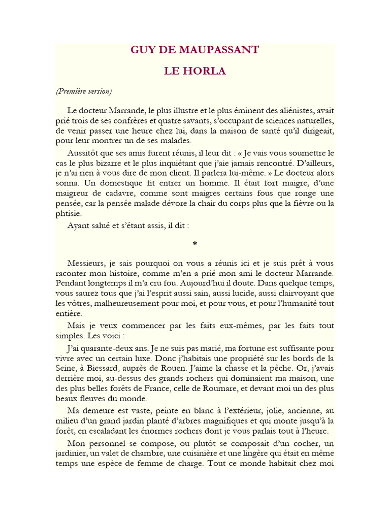 1 Le Horla | PDF