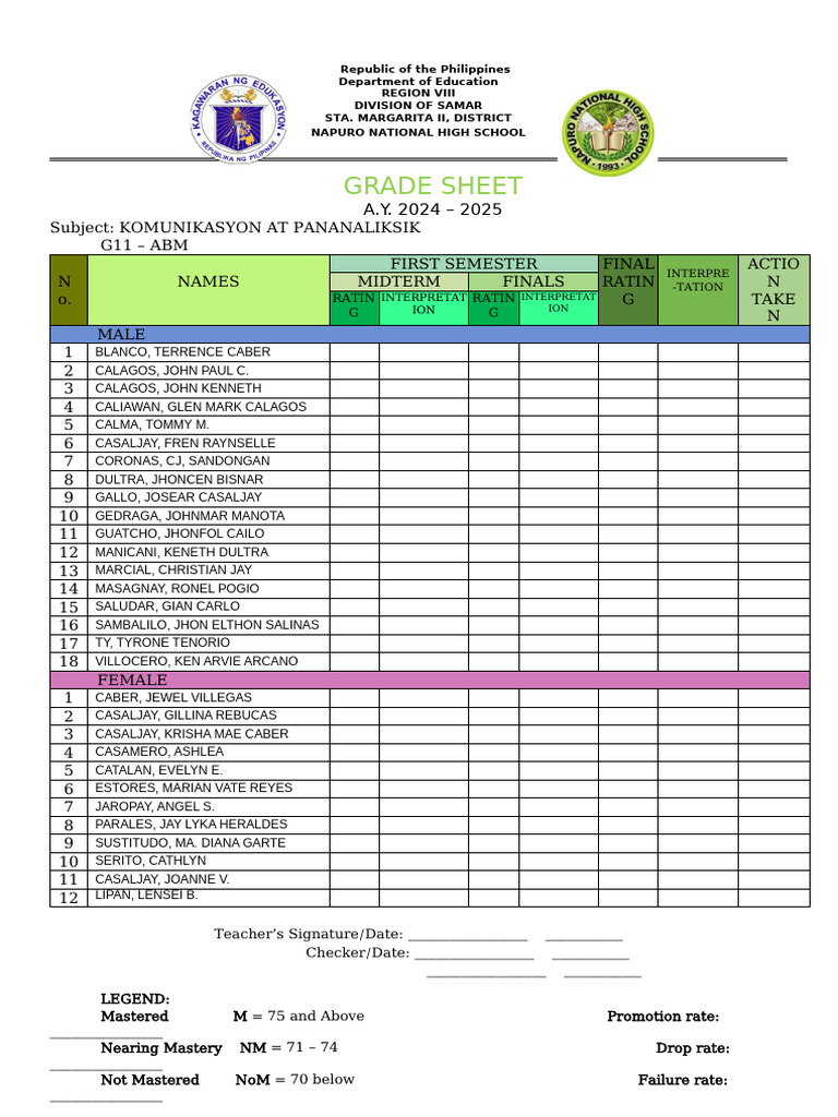 GRADE SHEET | PDF