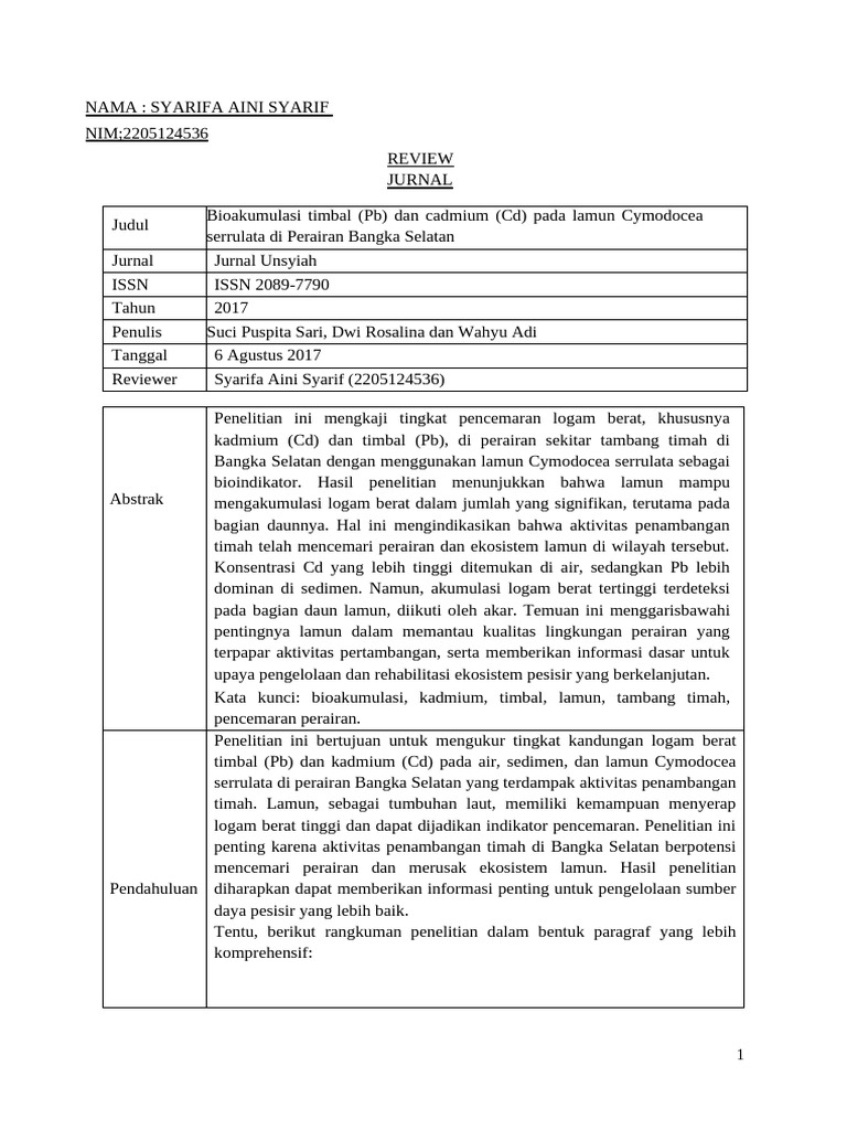 BIOKONSERVASI2 - Syarifa Aini | PDF