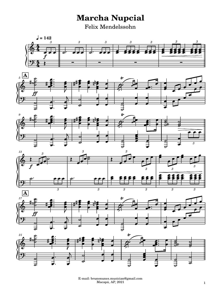 Marcha Nupcial Felix Mendelssohn | PDF