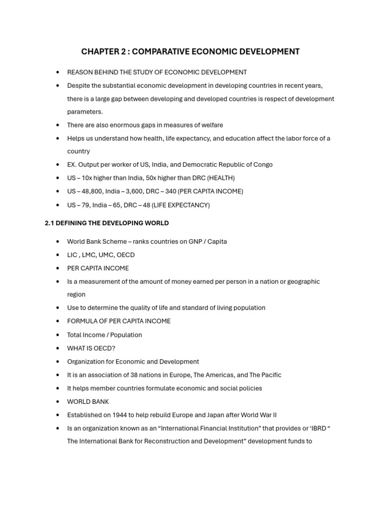 Comparative Economic Development | PDF