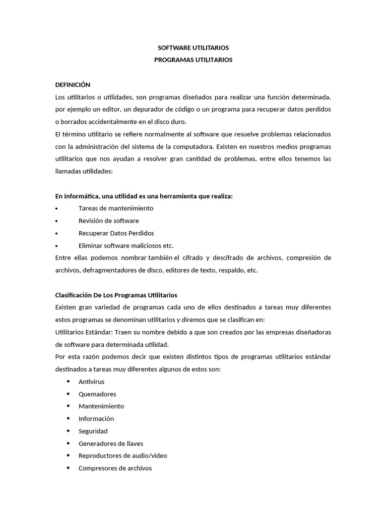 Utilitarios | PDF